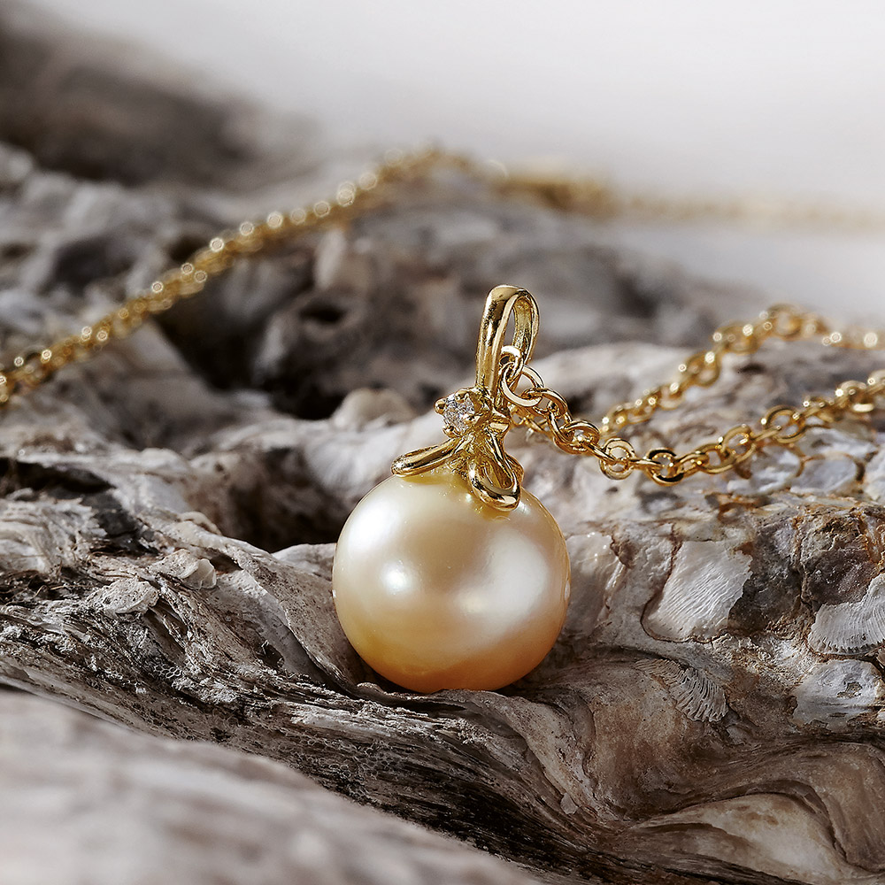 Pendentif perle de culture or et diamant | EUROtops.be